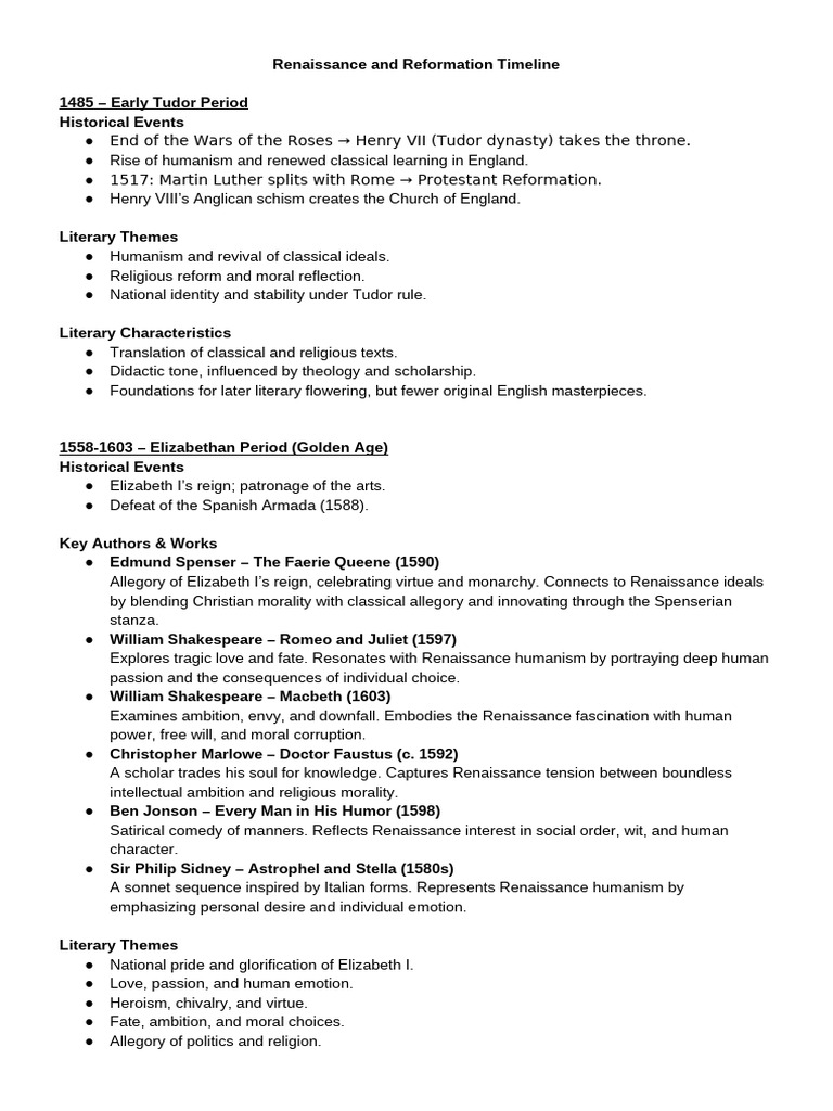 Renaissance and Reformation Overview | PDF | Renaissance | Poetry