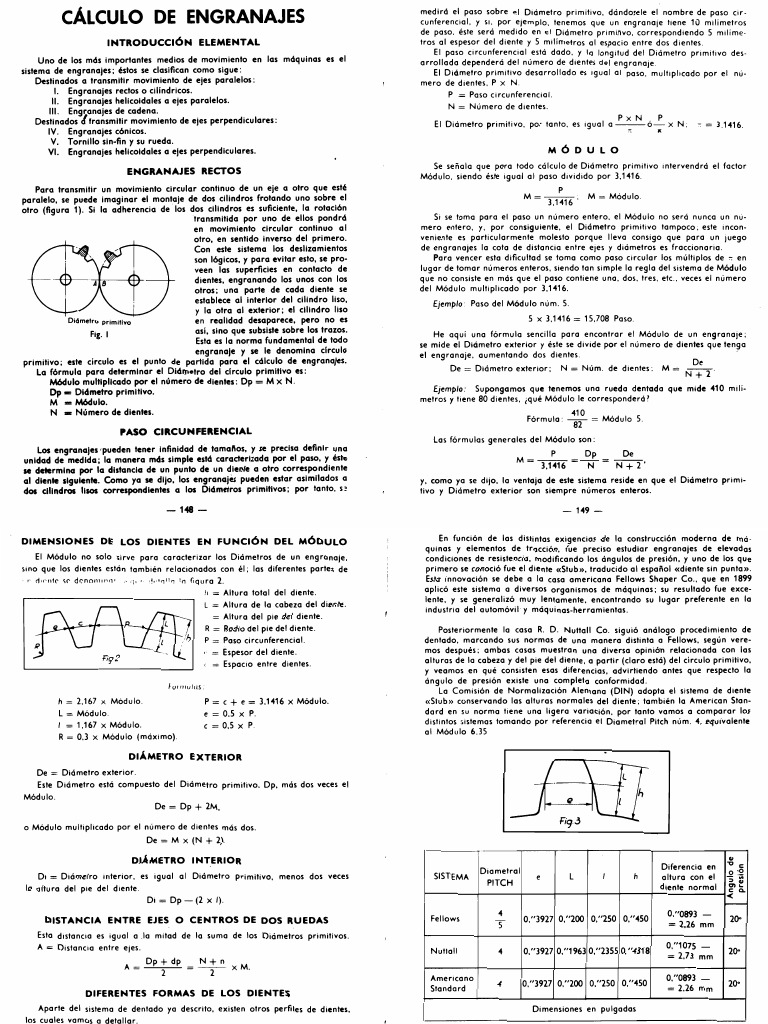 Calculo de Engranajes | PDF