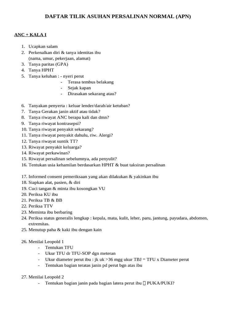 Daftar Tilik Apn (1) | PDF
