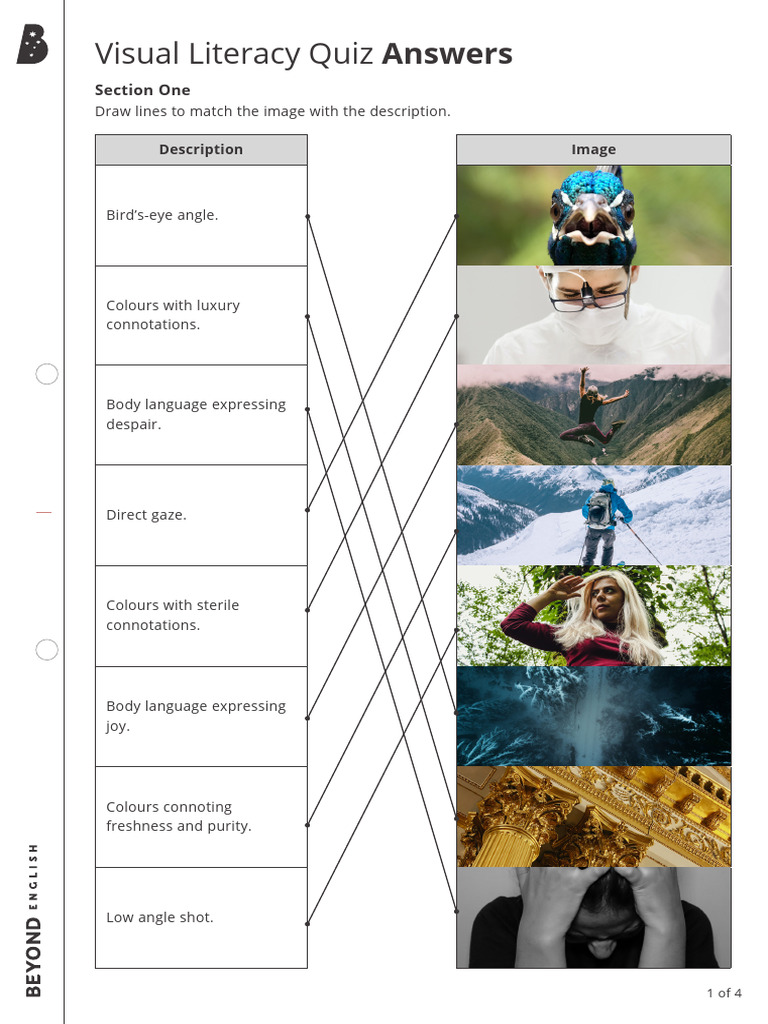 Visual Literacy Quiz - Answers | PDF