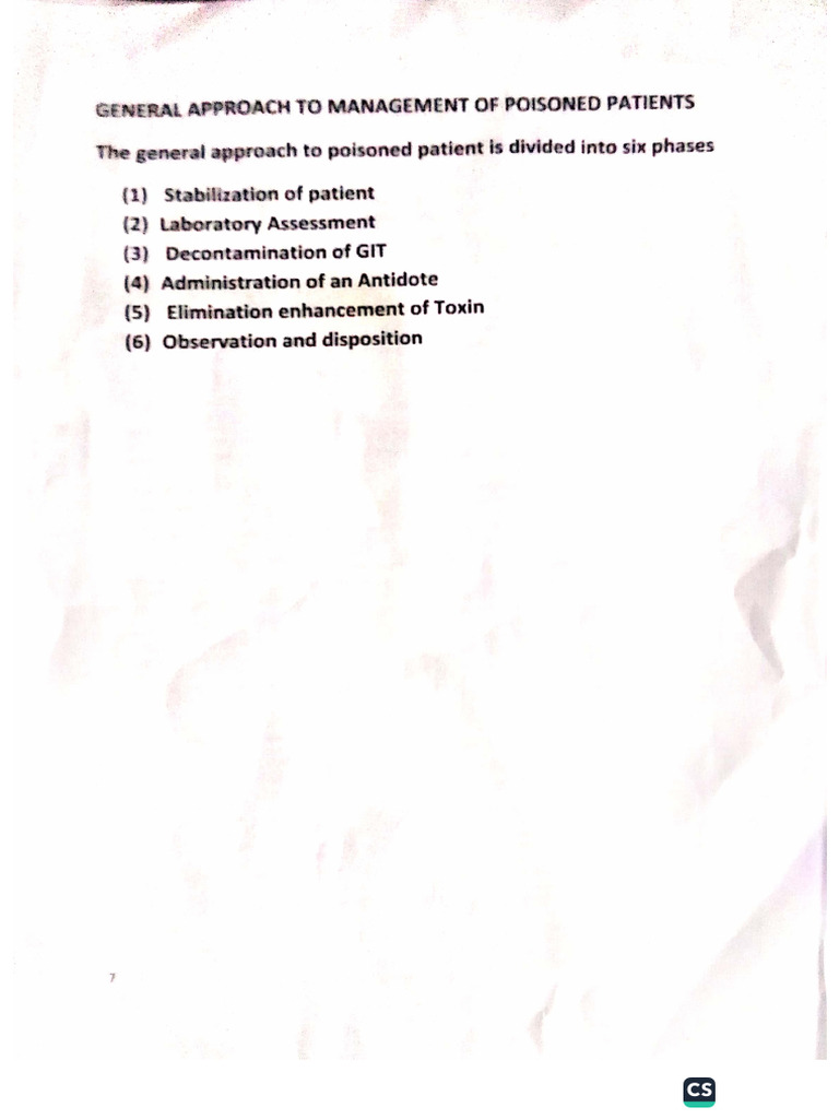 Management of Poisoned Patient Prof Agbasi | PDF