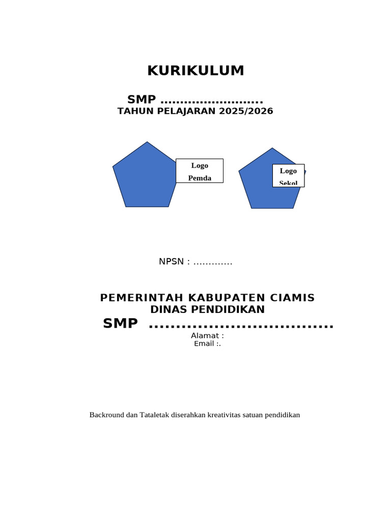 Template Kurikulum Sekolah 2025 Ok | PDF