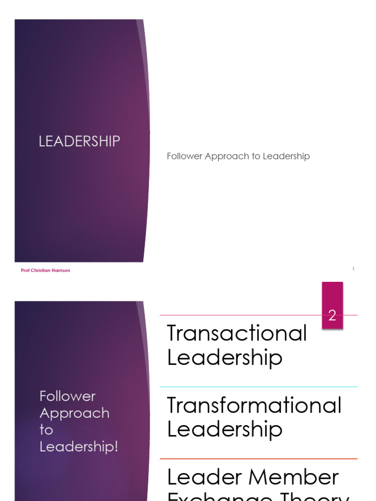 Follower Approach To Leadership | PDF | Leadership | Transformational ...