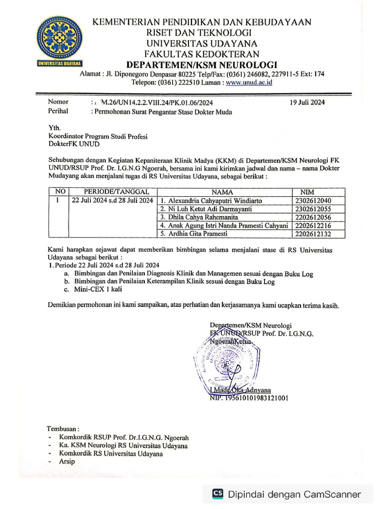 Permohonan Surat Pengantar Stase RSPTN_1 | PDF