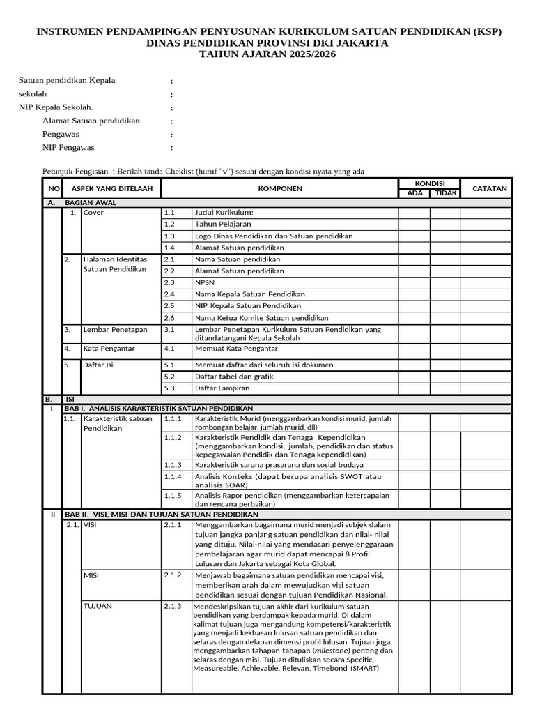 Panduan Penyusunan Kurikulum KSP DKI | PDF