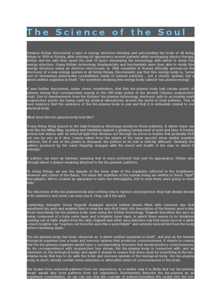 Science of the Soul | Soul | Consciousness