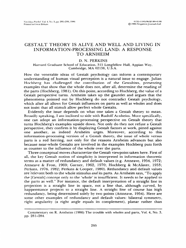 1986Gestalt Theory is Alive and Well and Living in -- Perkins, D_N ...