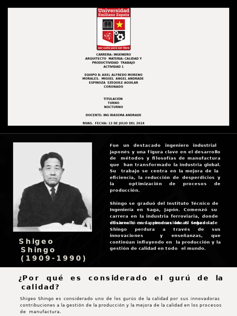 Aportes de Shigeo Shingo a la Calidad | PDF | Industrias de servicio ...