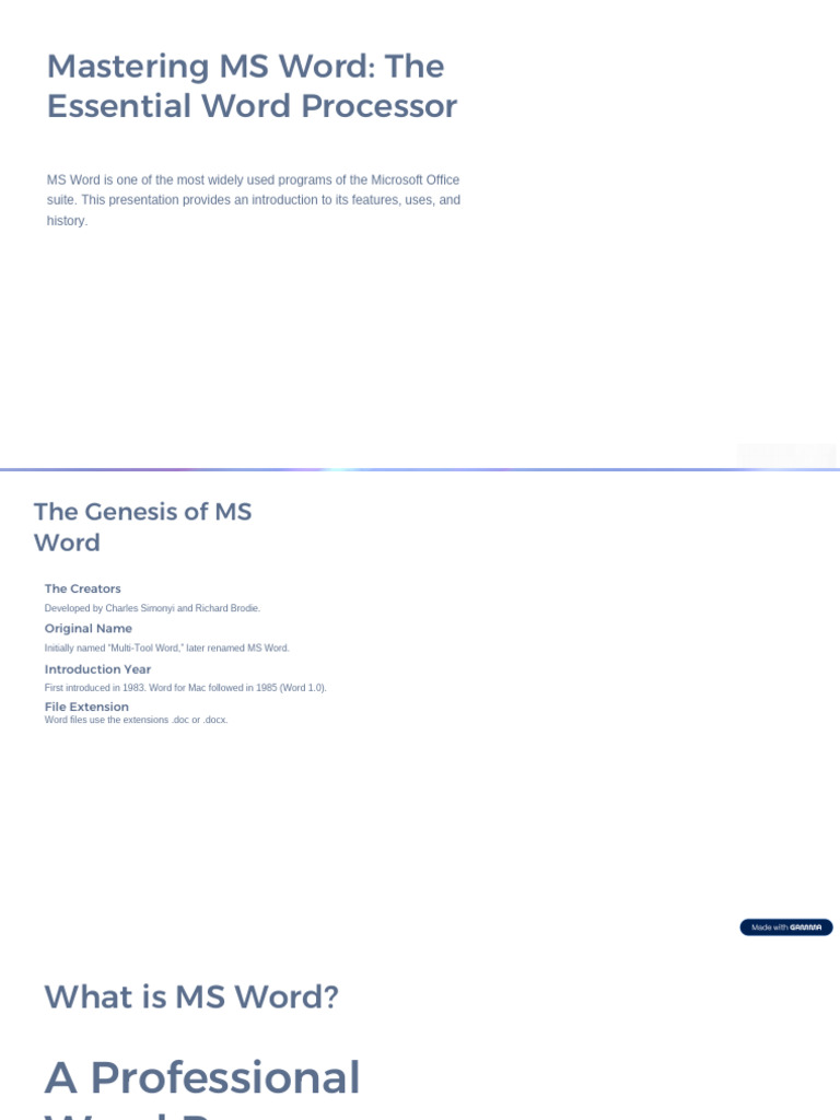 Mastering MS Word the Essential Word Processor.pptx 20251108 083439 0000 | PDF | Microsoft Word ...