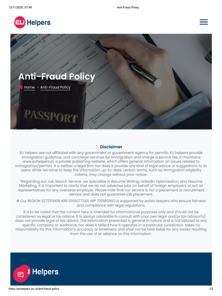 Anti Fraud Policy | PDF | Employment | Business