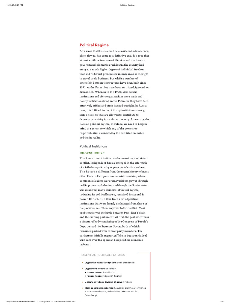 Essentials of Comparative Politics-Political regime | PDF | Vladimir ...