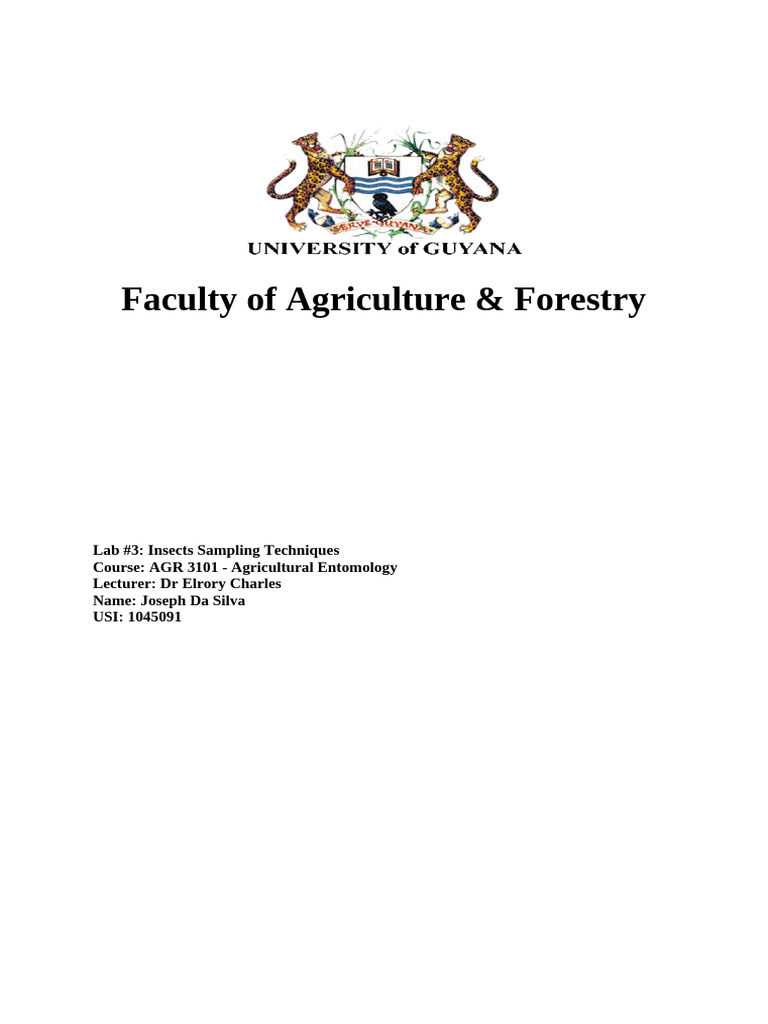 Lab #3 - Insects Sampling Techniques | PDF | Insects
