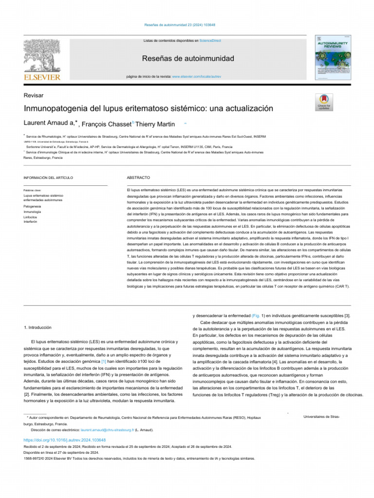 Immunopathogenesis of Systemic Lupus Erythematosus An Update-0 | PDF ...