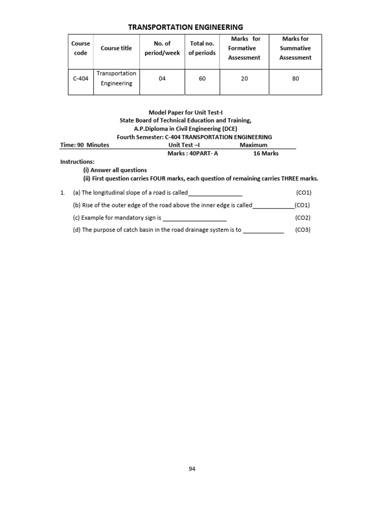 Transportation Engineering | PDF | Road | Civil Engineering