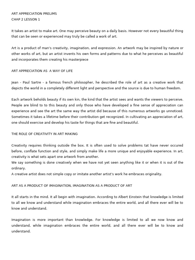 Understanding Art Appreciation Concepts | PDF | Image | The Arts