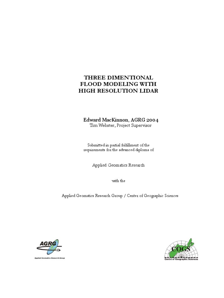 3D Flood Modelling With LIDAR | PDF | Lidar | Geographic Information System