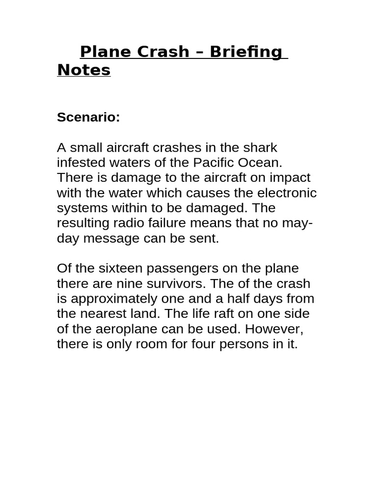 Plane Crash - Case Study | PDF