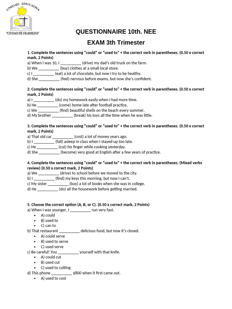 10th Grade English Grammar Quiz | PDF | Chess Openings | Chess