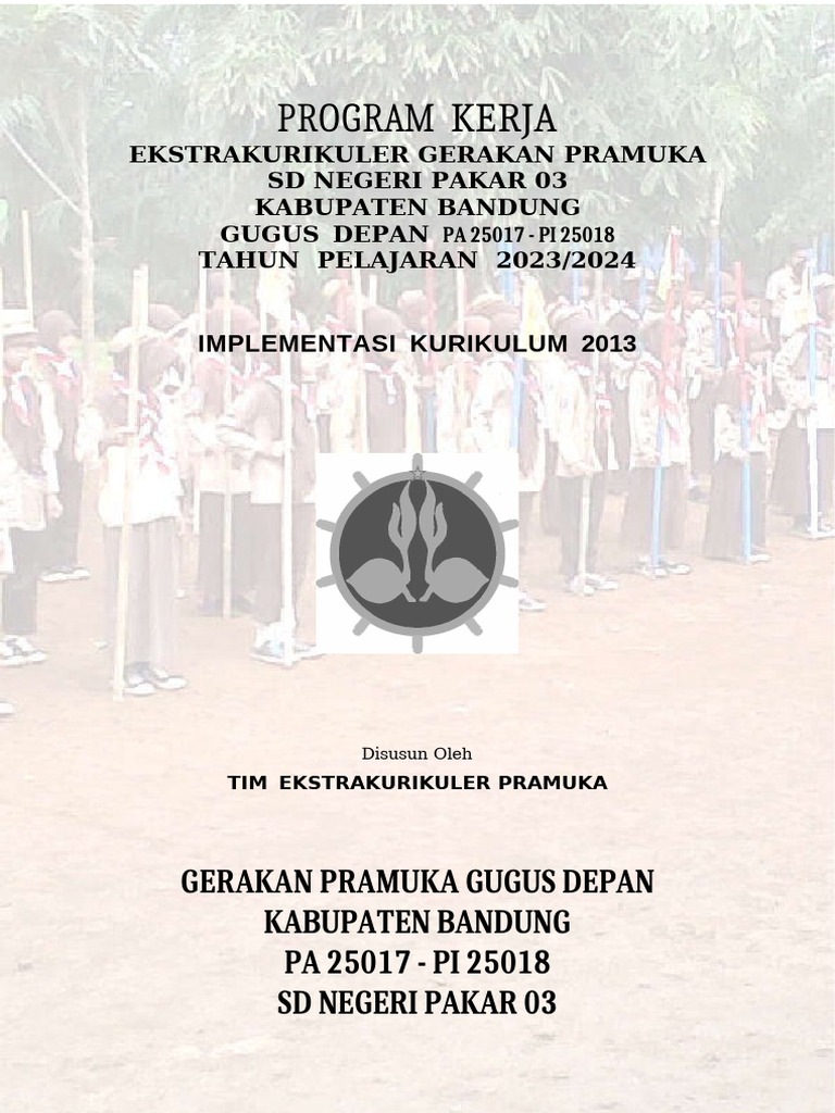 Program Kerja Ekstrakurikuler Pramuka SDN Pakar 03 | PDF