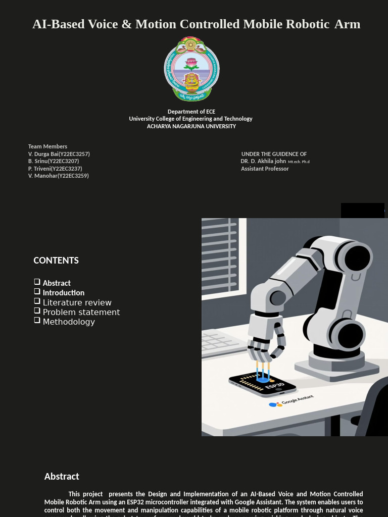 AI Based Voice and Motion Controlled Mobile Robotic Arm | PDF ...
