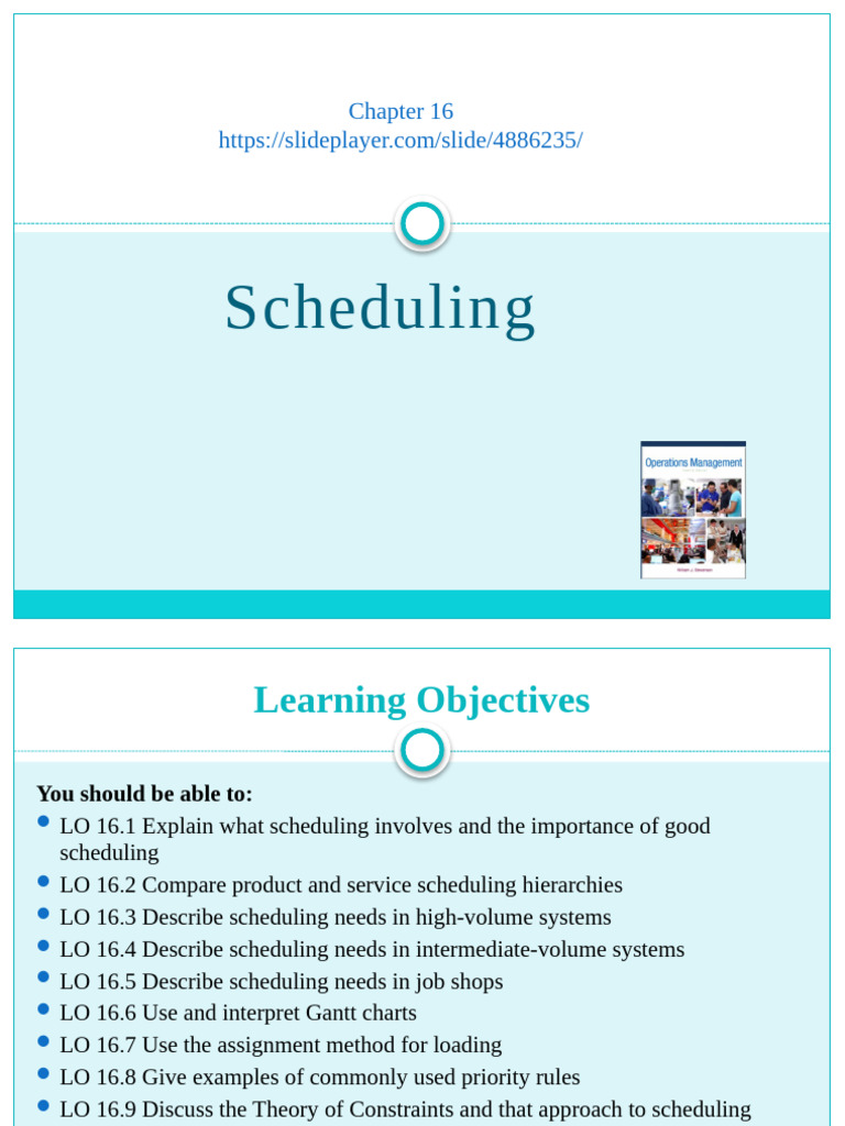 CH - 16 Scheduling 12ed | PDF | Inventory | Mathematical Optimization