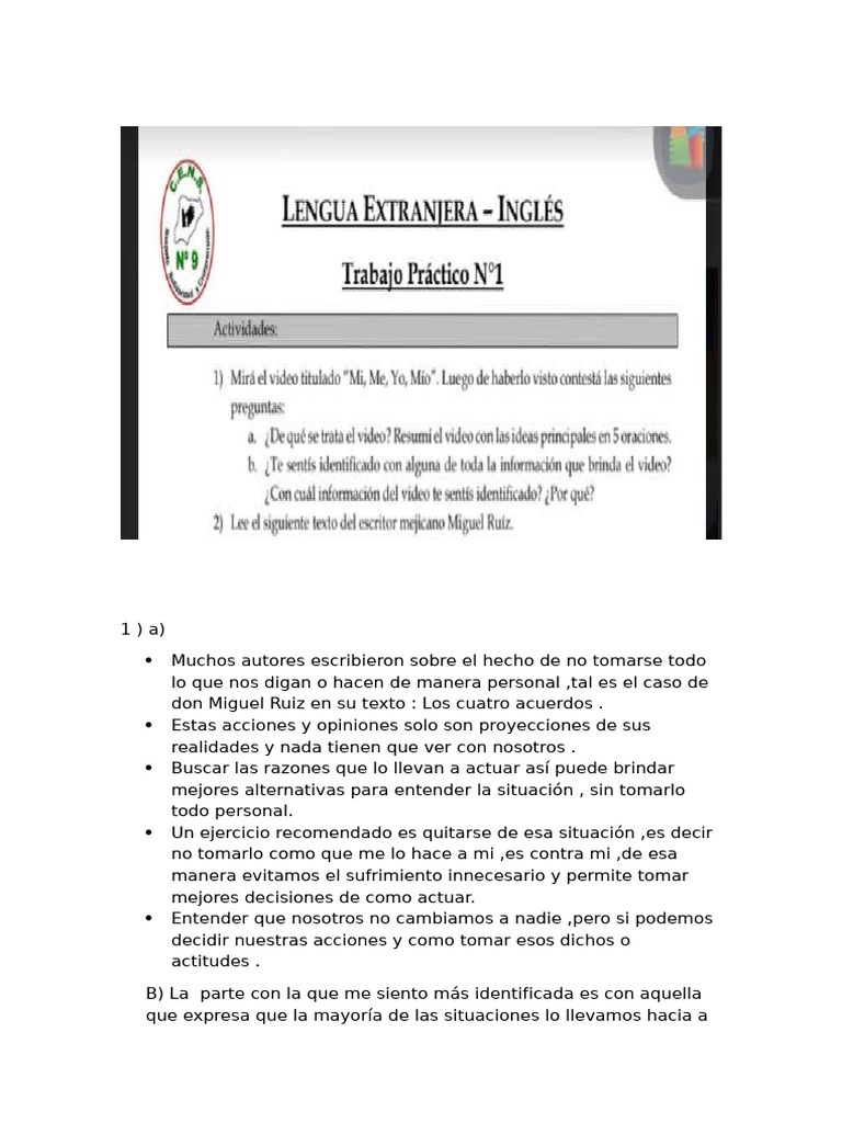 TP N 1 de Inglés. | PDF