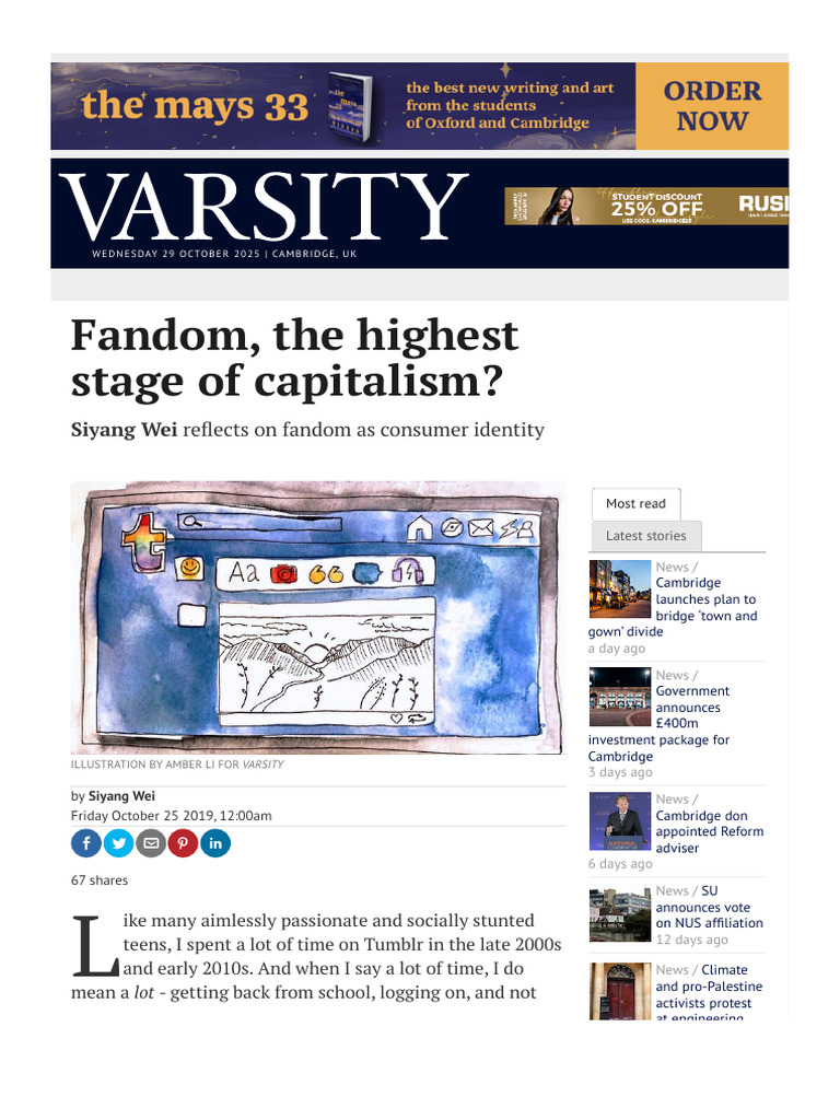 Fandom as Consumer Identity in Capitalism | PDF | Newspapers | Fandom