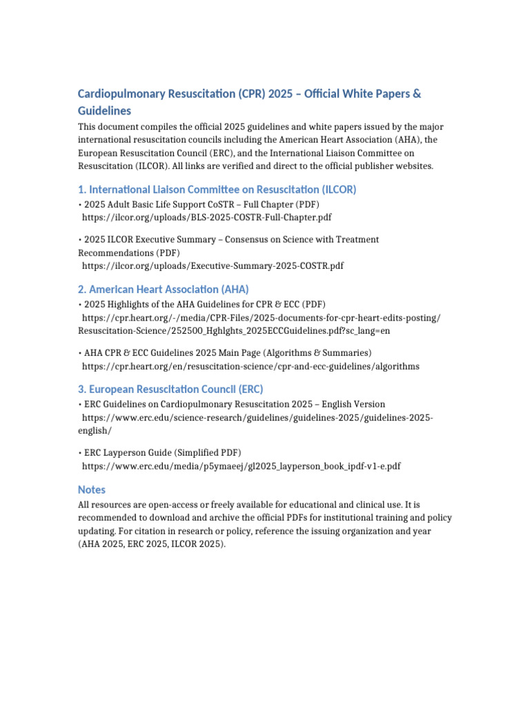 CPR 2025 White Papers and Guidelines | PDF