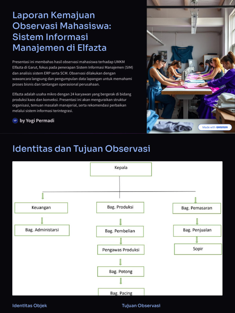 Penerapan SIM dan ERP di Elfazta Garut | PDF