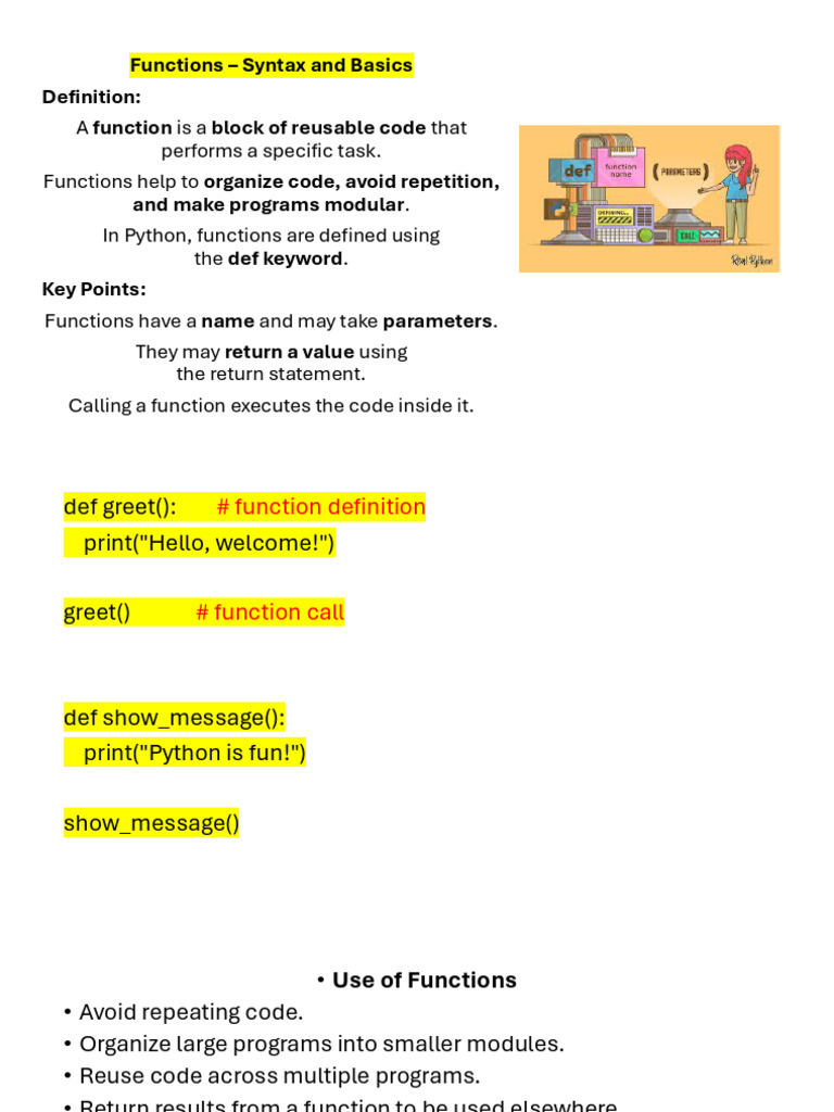 Unit 3(Functions ) | PDF | Parameter (Computer Programming) | Computer ...