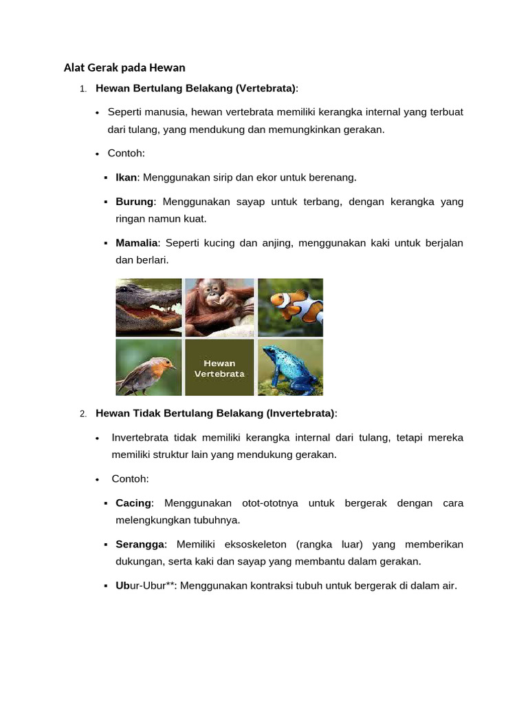 Alat Gerak Pada Hewan | PDF