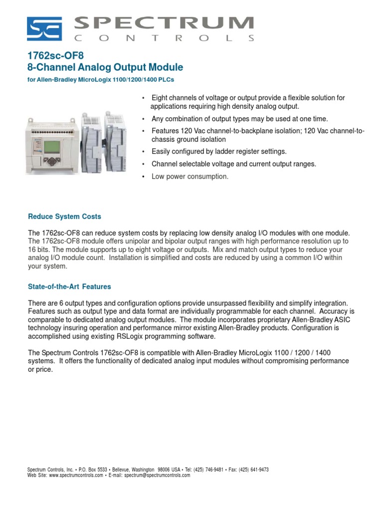 1762sc OF8 Datasheet | PDF | Programmable Logic Controller | Electrical Engineering