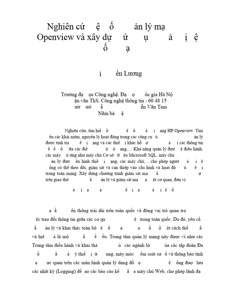 So Luoc HP OpenView | PDF