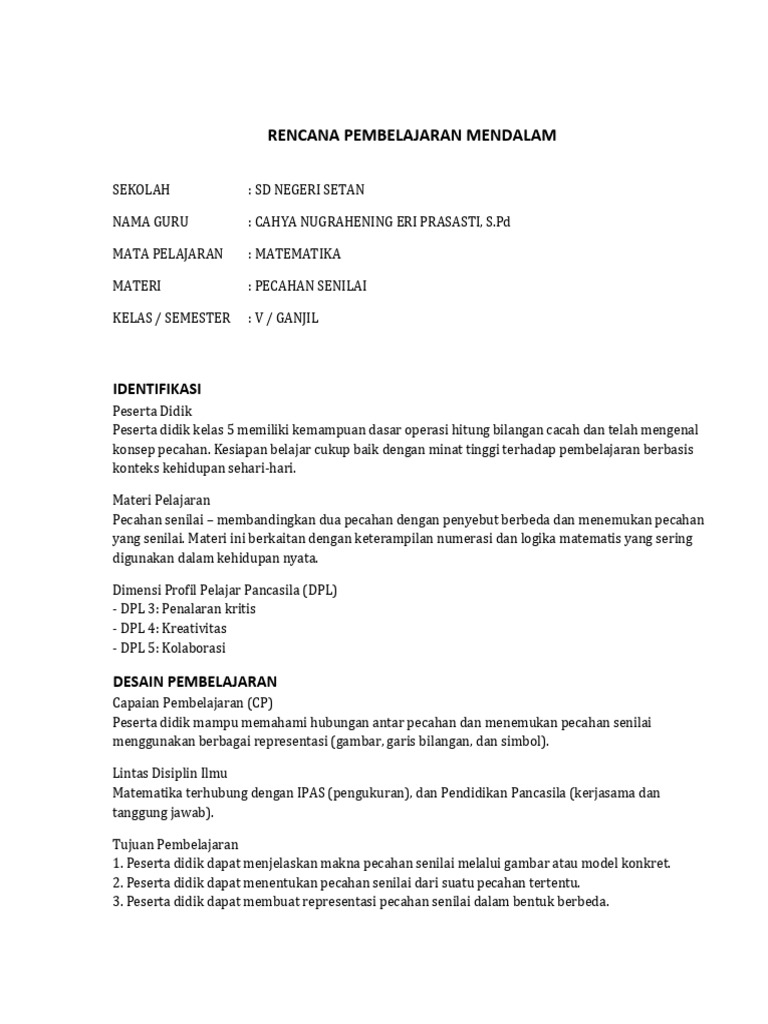 RPPM Pecahan Senilai | PDF