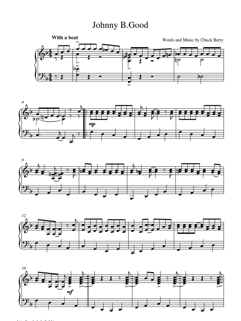 Johnny B. Good: Transcription and Lyrics to Chuck Berry's Classic Rock ...