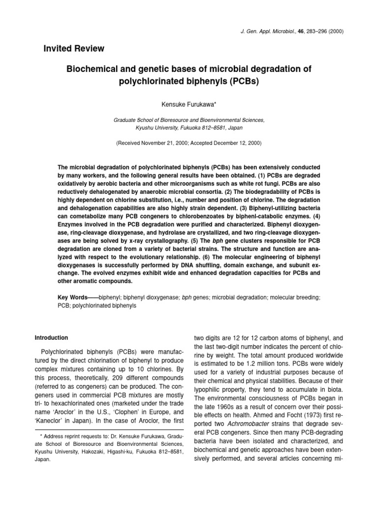 Microbial Degradation of PCBs Explained | PDF | Polychlorinated ...