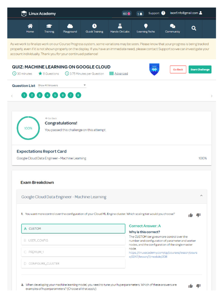 Quiz - 5 - 1 Machine Learning On Google Cloud | PDF