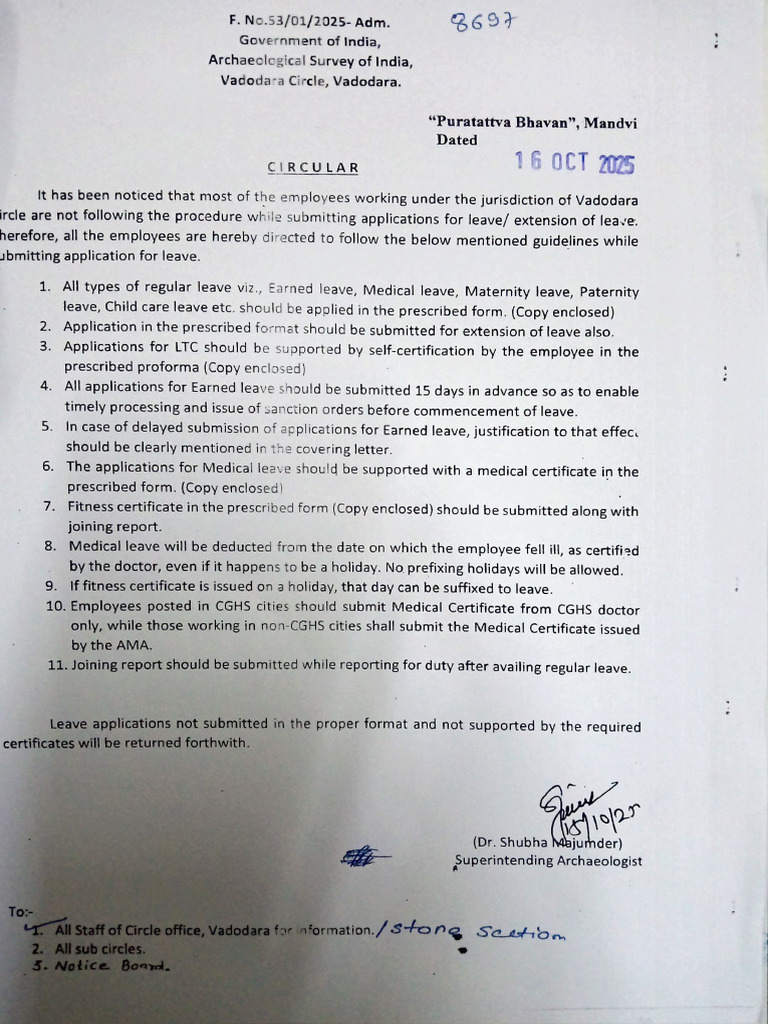 Circular Regarding Leave | PDF | Chess Openings | Chess