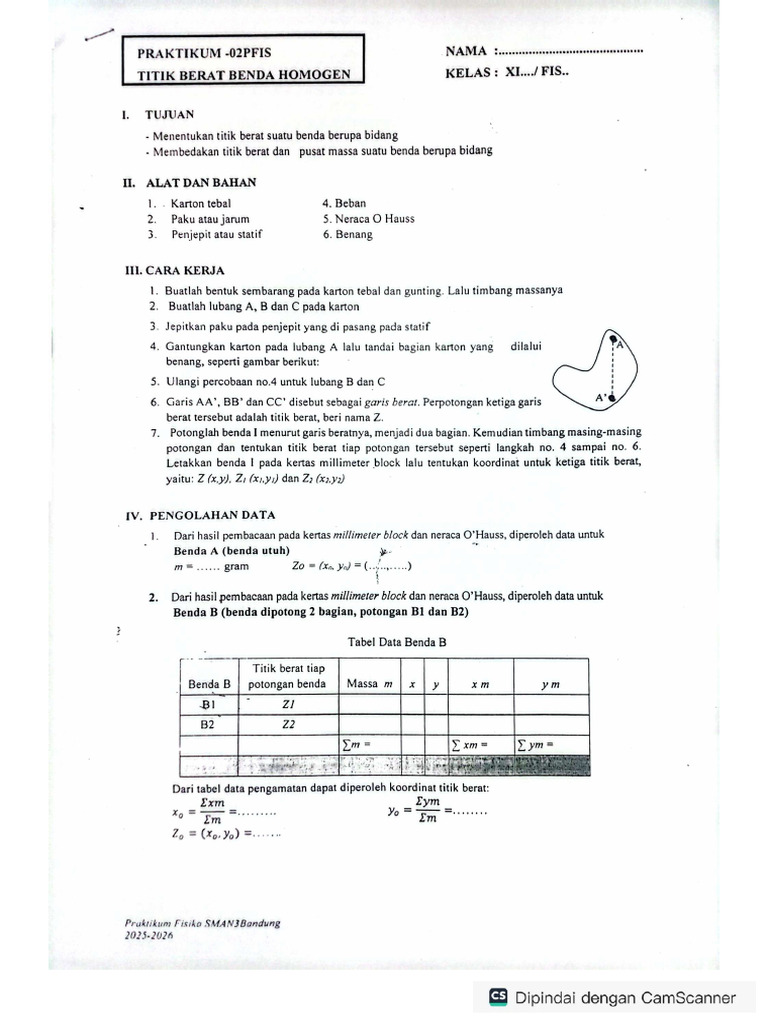 Modul Praktikum Titik Berat | PDF