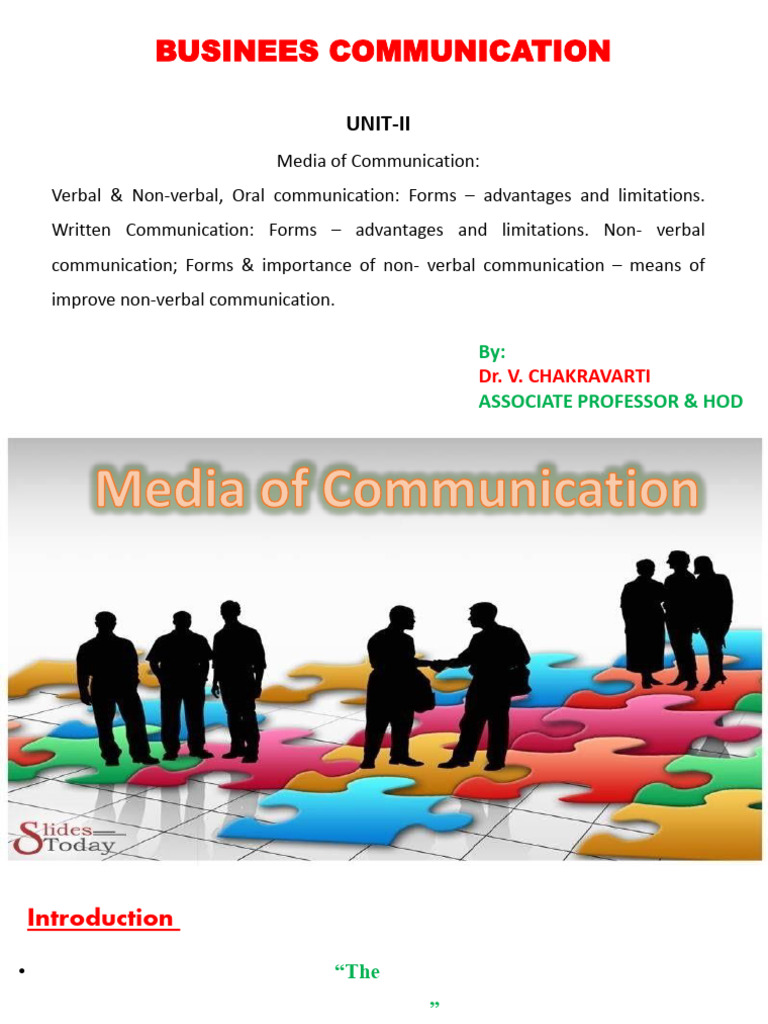 Business Communication Unit-2 | PDF | Communication | Nonverbal ...