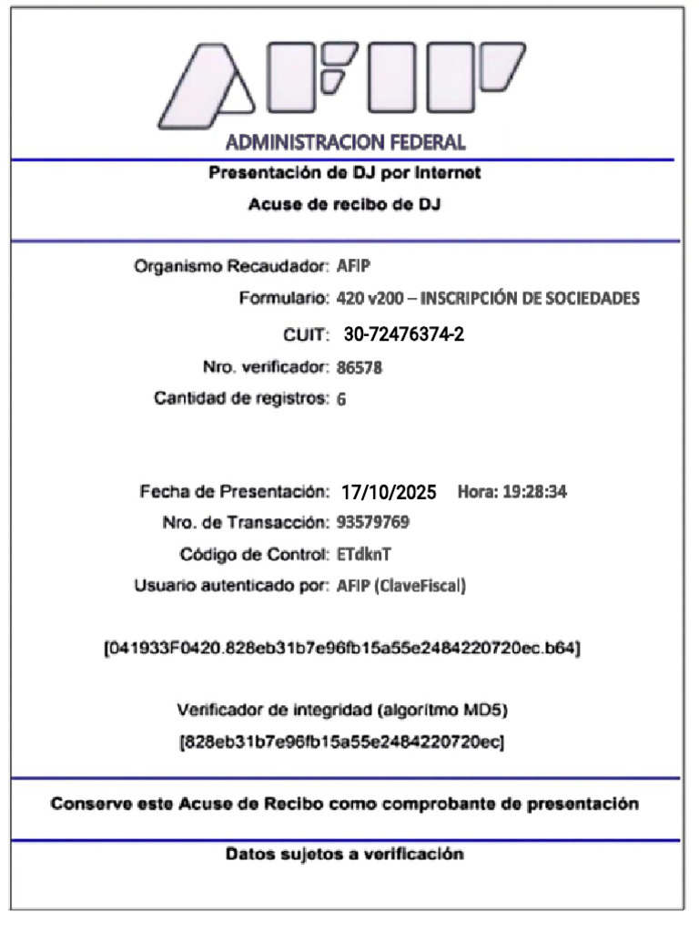 Acuse de Recibo de DDJJ | PDF