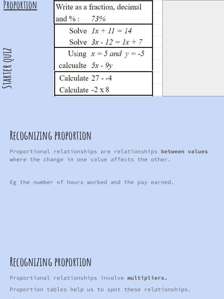 Proportion Introduction | PDF