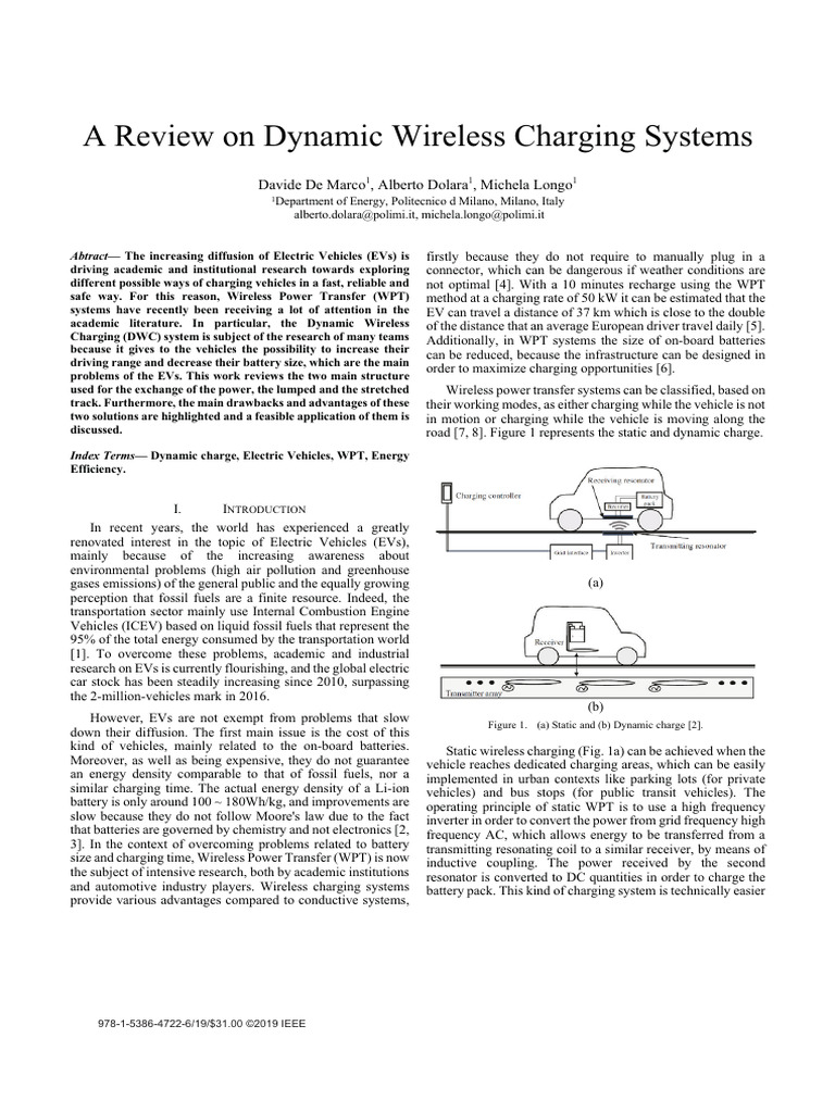 A Review On Dynamic Wireless Charging Systems | PDF