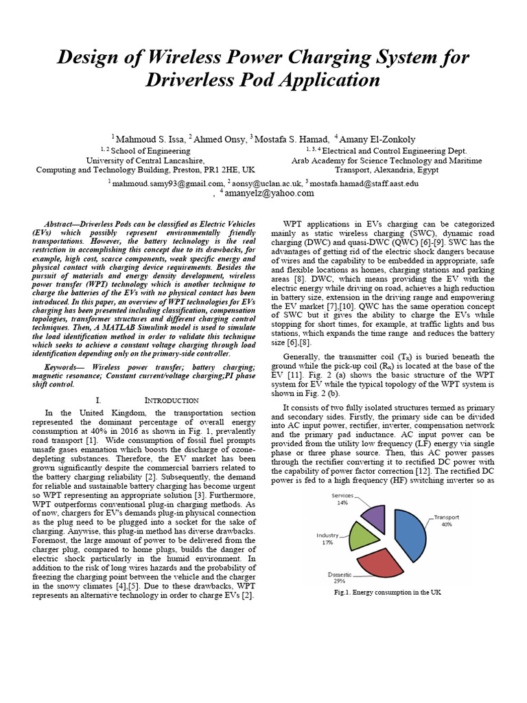 Wireless Charging for Driverless Pods | PDF | Capacitor | Transformer
