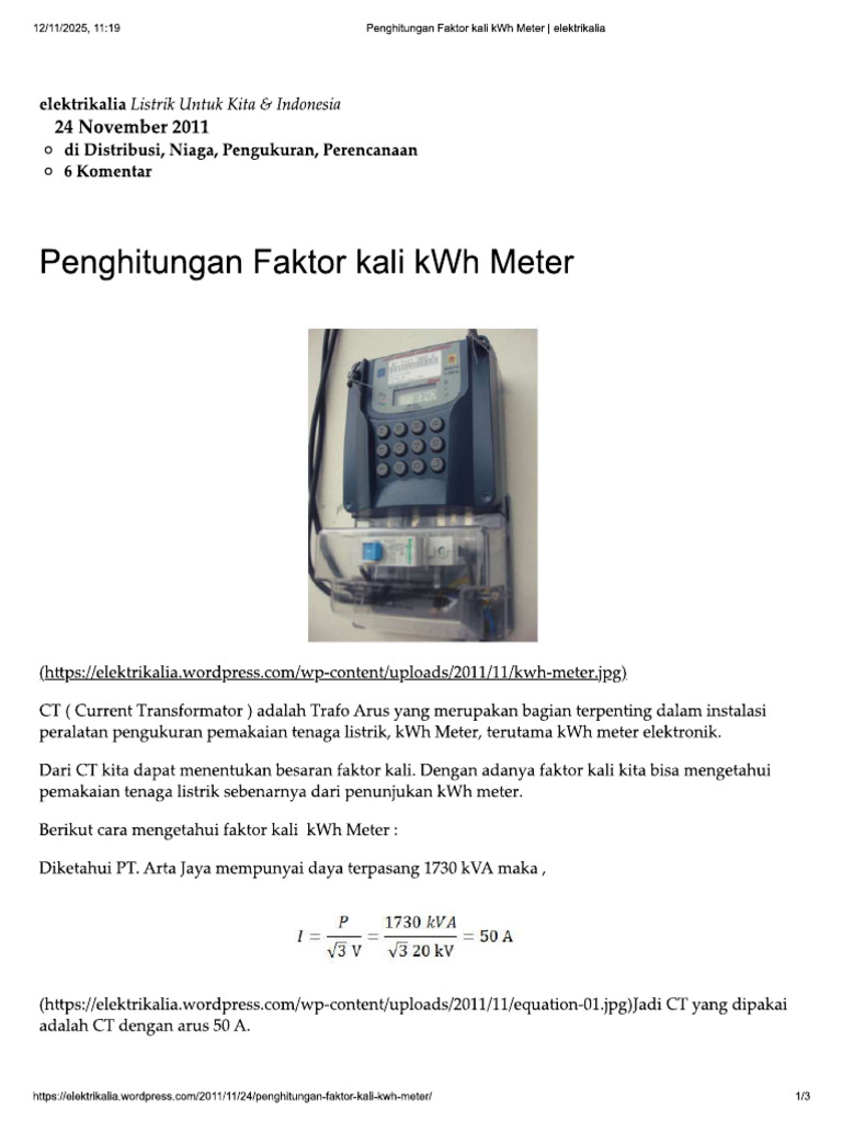 Perhitungan Faktor Kali | PDF