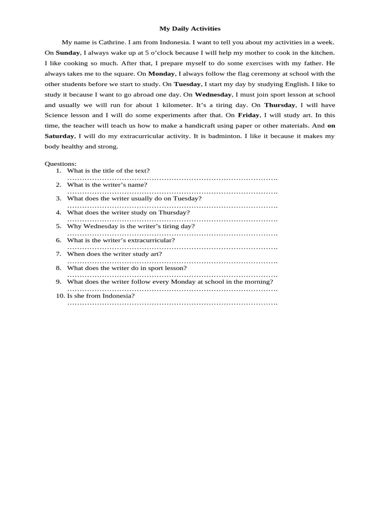 Reading Teks Sd 1 | PDF