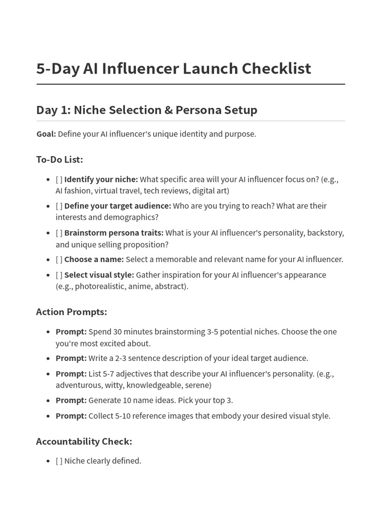 Ai Influencer Checklist | PDF | Artificial Intelligence | Intelligence ...