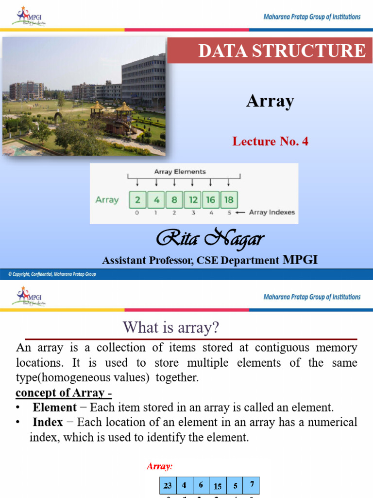 (Lecture 4 )Arrays | PDF | Matrix (Mathematics) | Computer Engineering
