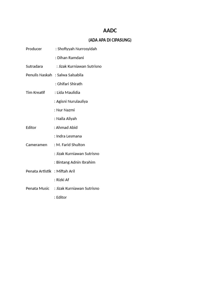 AADC PROJECT TEAM CREATIVE FH | PDF