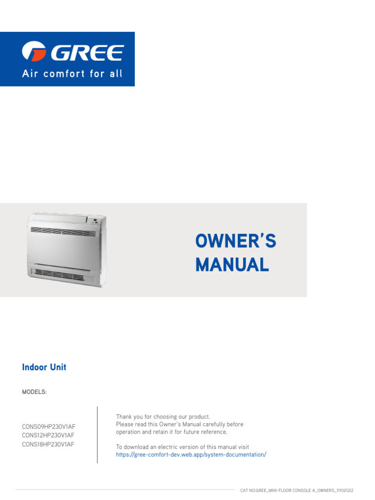 Gree Konsole Manual | PDF | Air Conditioning | Remote Control